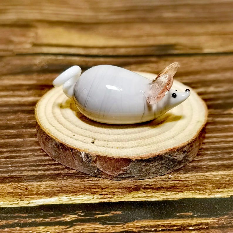 Handcrafted Glass Miniature Mouse Sculpture: Cute Animal Art Piece ...