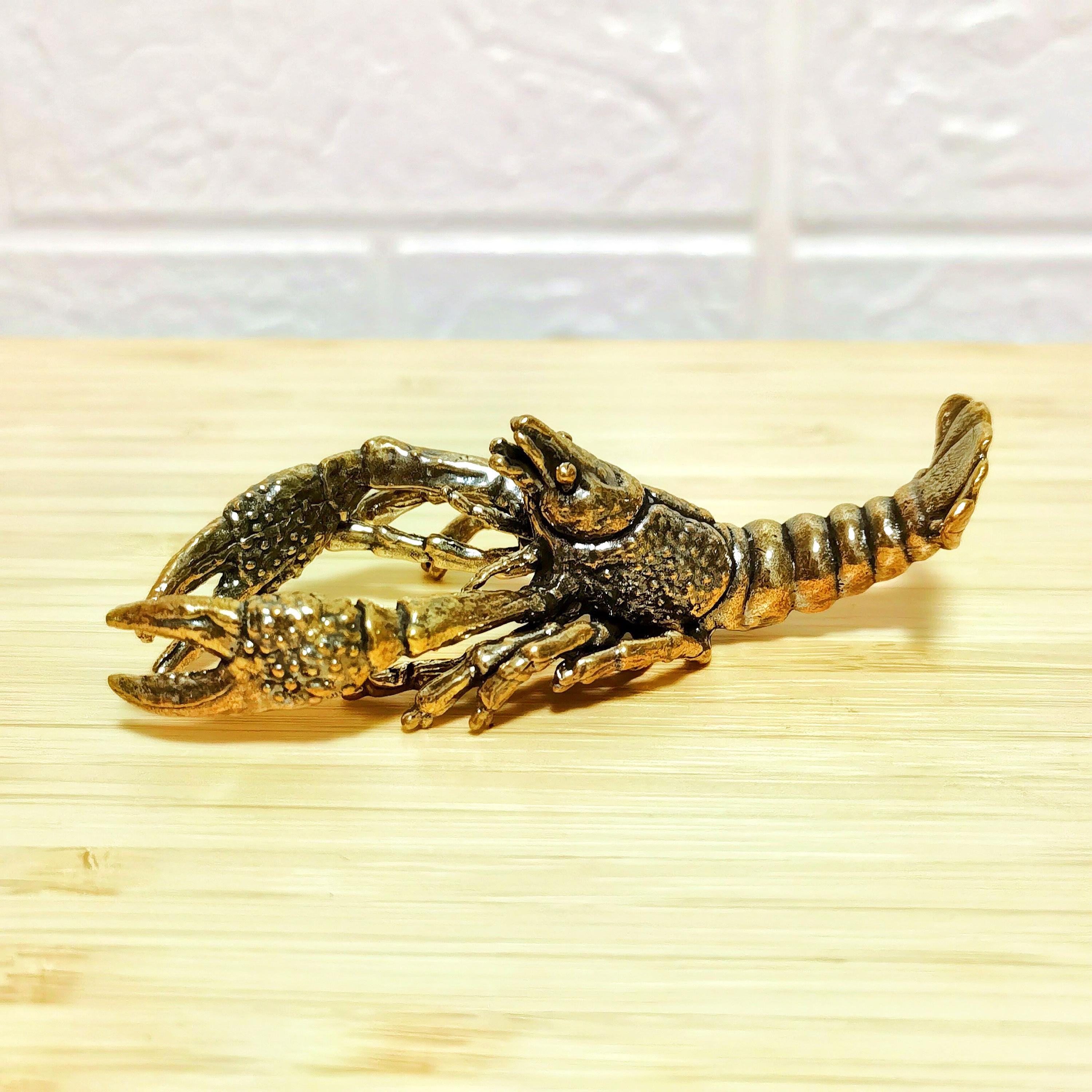 Vintage Brass Lobster Figurine: Exquisite Brass Sea Creature Decor ...