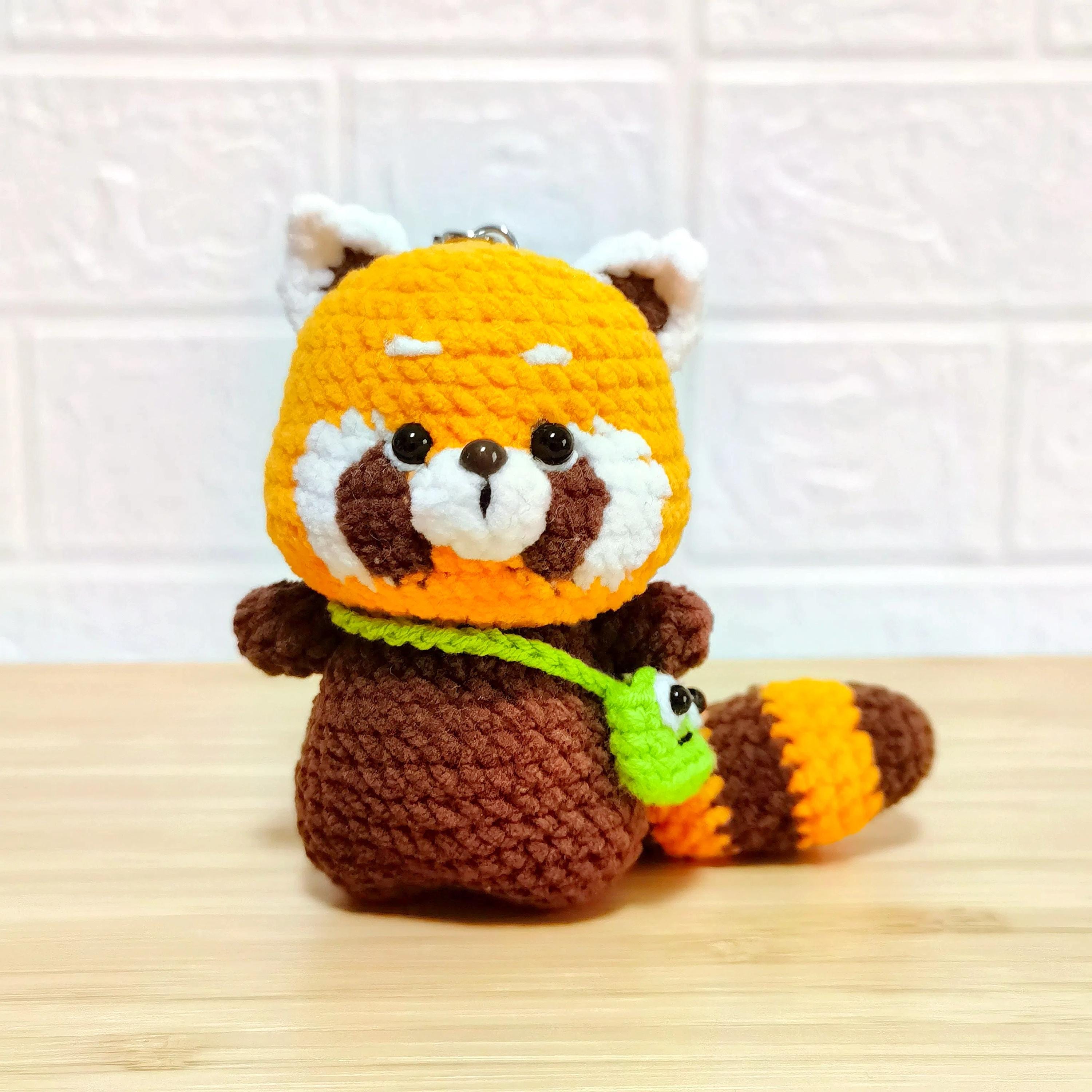 Crocheted Red Panda Doll: Lesser Panda Handcraft Amigurumi Doll ...