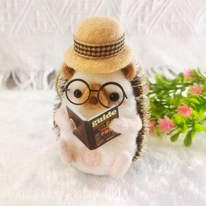 Handcrafted Needle Felted Hedgehog Reading Book - Charming Woolen ...