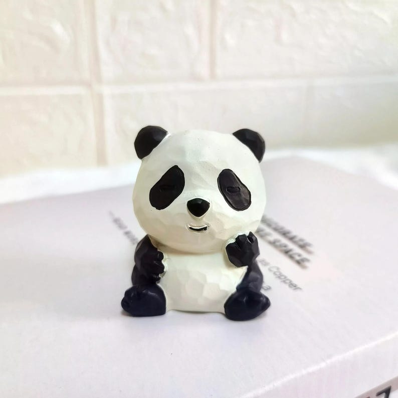 Handcrafted Cute Panda Figurines: Handmade Resin Panda Figures for Home ...