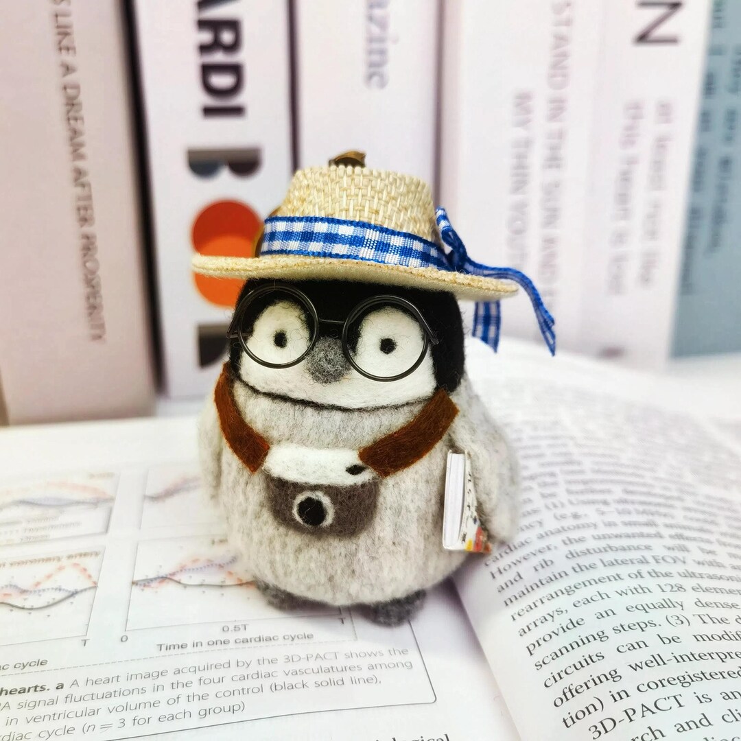 Needle Felted Wool Penguin Ornament: Handmade Animal Decor, Penguin ...