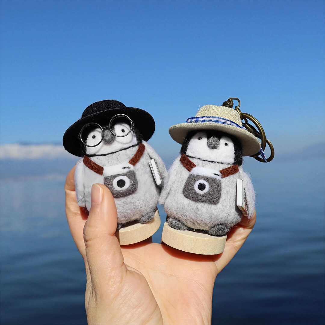 Handmade Wool Needle Felted Penguin: Miniature Ornament for Animal ...