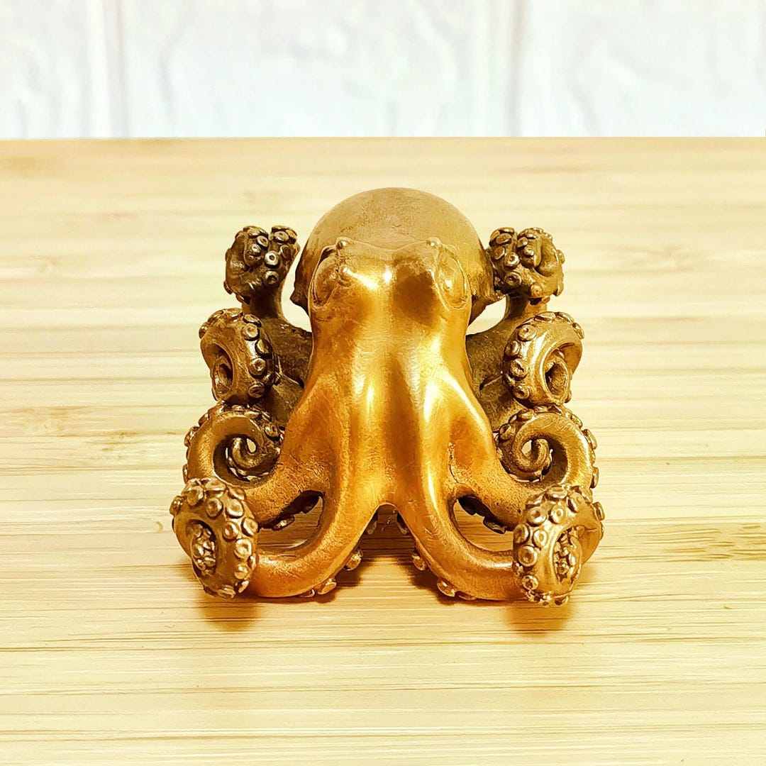 Vintage Brass Octopus Sculpture for Home or Office Decor: Handcrafted ...