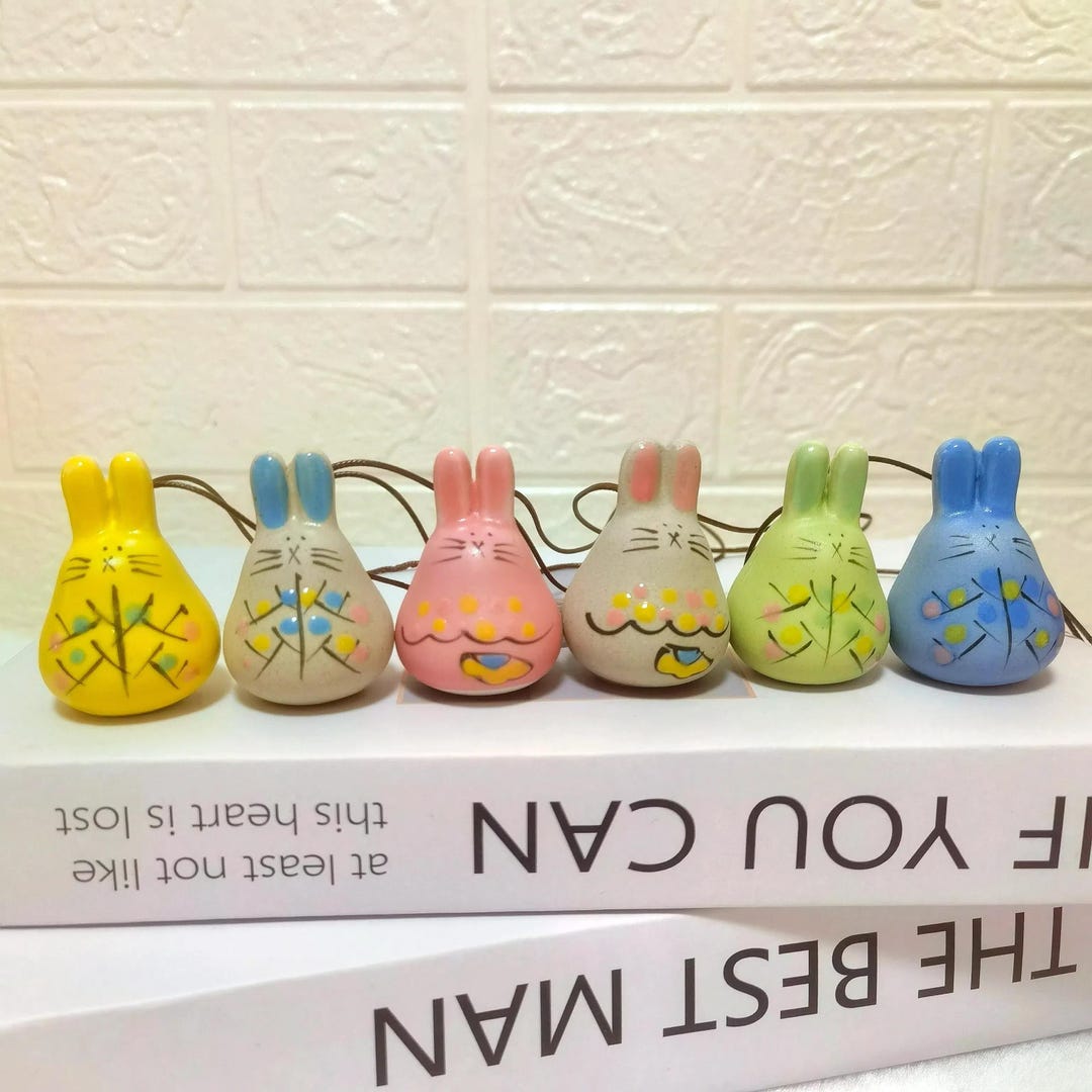 Handcrafted Ceramic Bunny Wind Chime: Unique Housewarming Gift ...