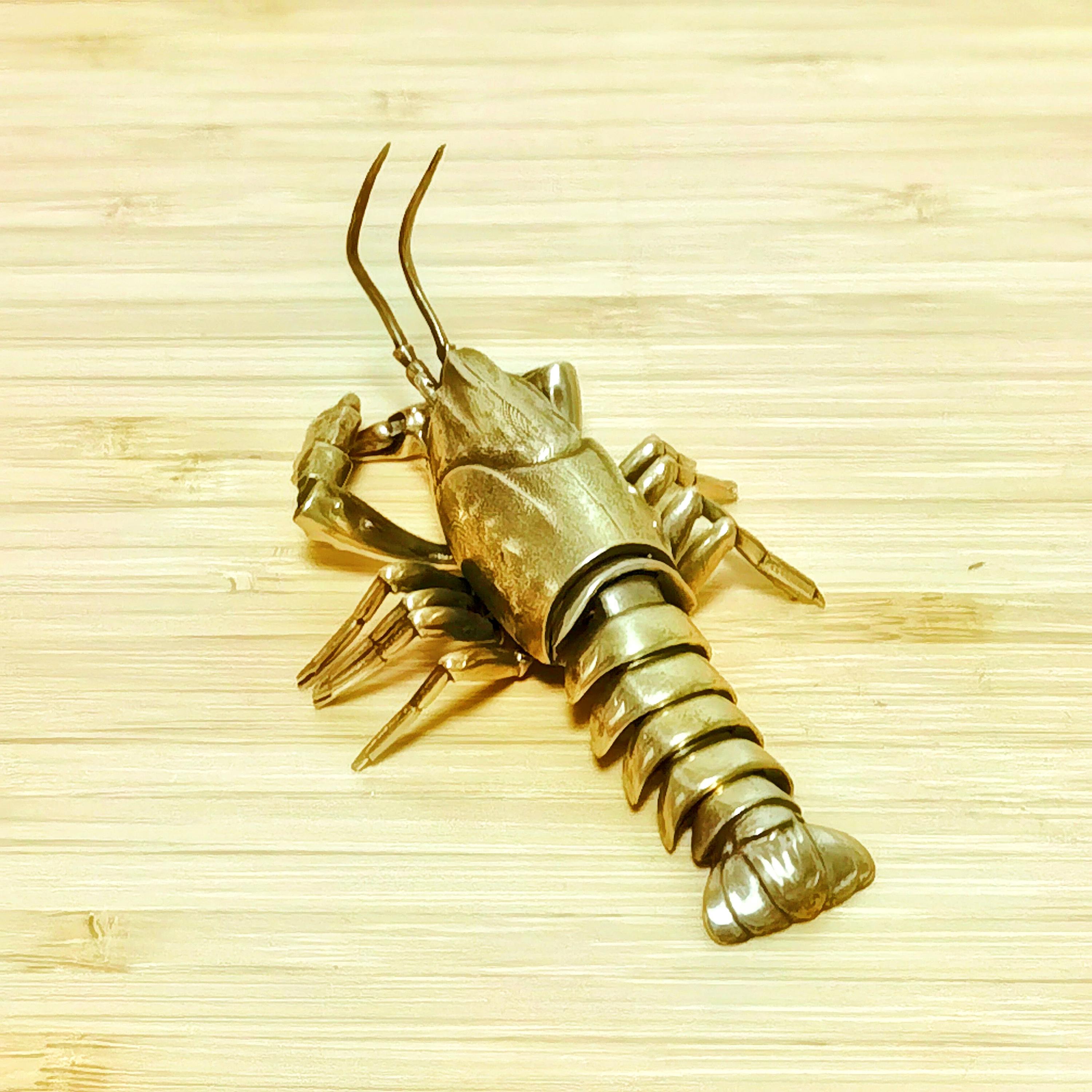 Vintage Brass Lobster Figurine: Exquisite Brass Sea Creature Decor ...