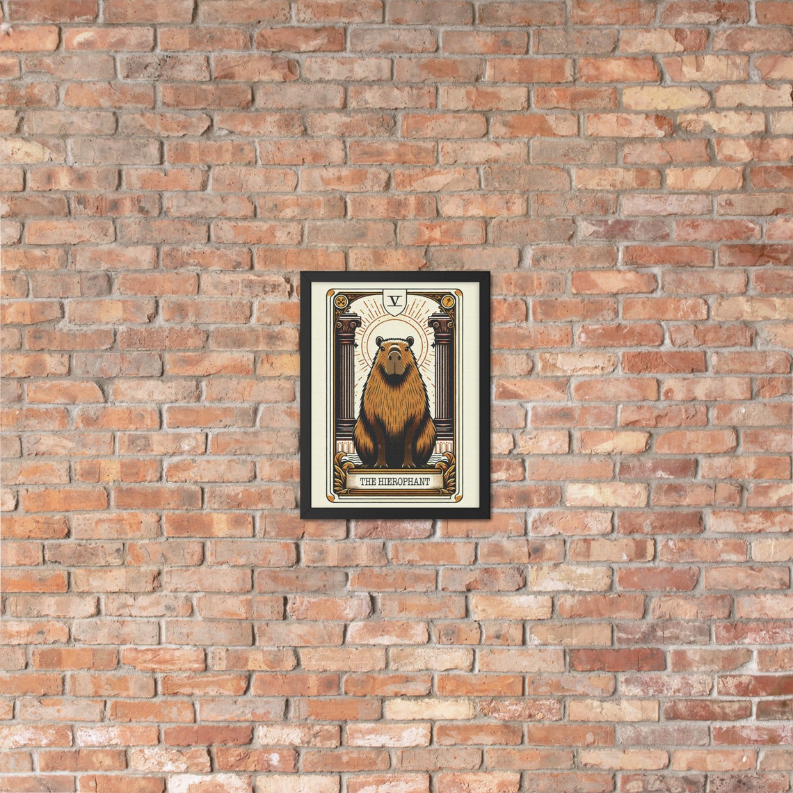 Wall Art Capybara Tarot the Hierophant Tarot Card Art Framed Poster for ...