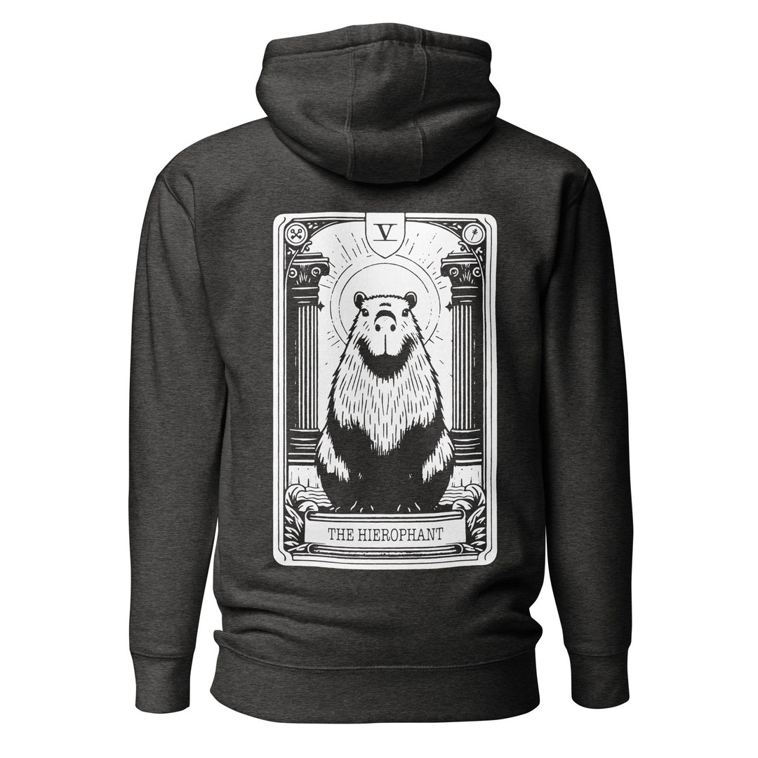 Hoodie Capybara Hierophant Tarot Card Back Design for Capybara Lovers ...