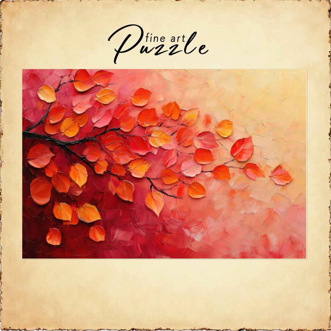 Vibrant Tree Leaves Puzzle, Bold Fall Colors, Large Puzzle for Adults ...