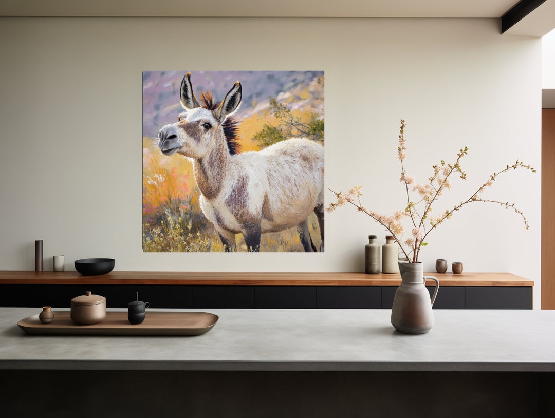 Digital Donkey Art Print, Wild Donkey Digital Download, Cute Animal ...