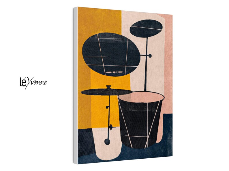 Mid Century Drum Abstract | Music Lover Decor | Drum Art | Gift for ...