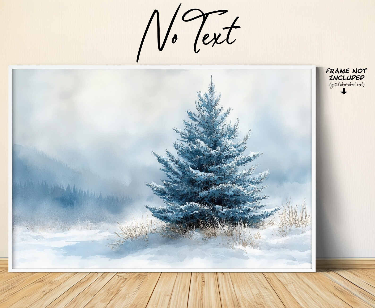 Winter Wonderland Snowy Tree Art Print, Digital Download Minimalist ...