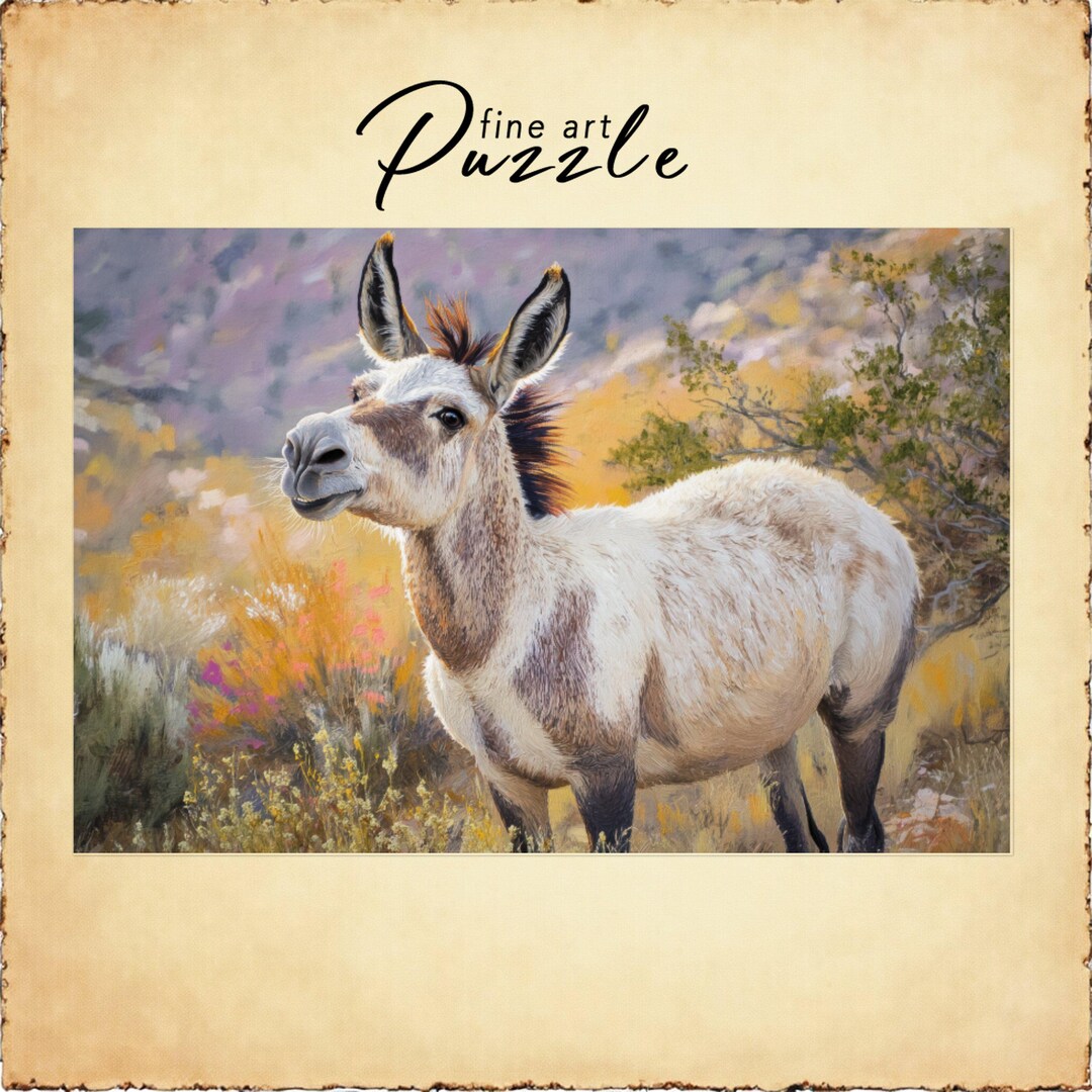 Colorful Donkey Puzzle, Animal Lover Jigsaw Puzzle, Stunning Nature ...