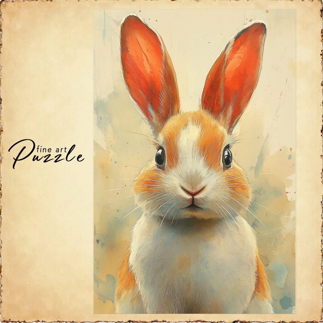 Adorable Bunny Puzzle, Cute Rabbit Puzzle, Animal Jigsaw Puzzle, Easter ...