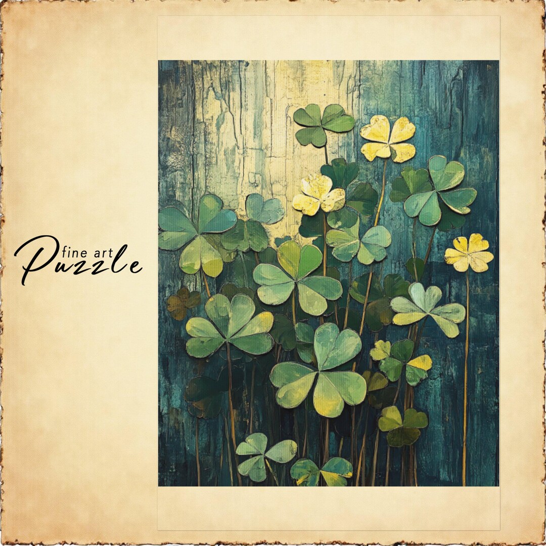 Shamrock Puzzle St Patricks Day Gift Unique Jigsaw Puzzle Four Leaf ...
