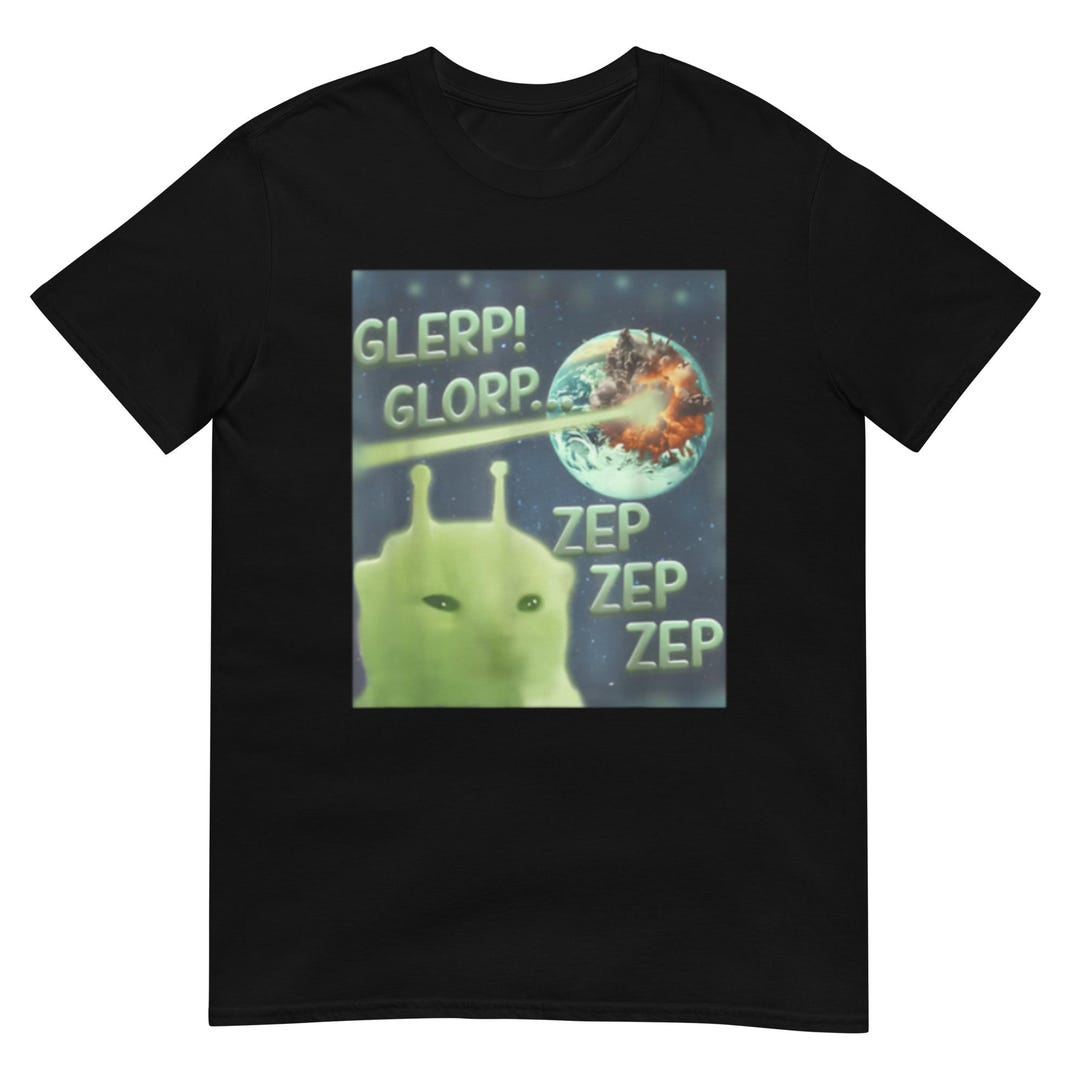 Glerp Glorp Alien Graphic T-shirt, Funny Soft Cotton Tee - Etsy