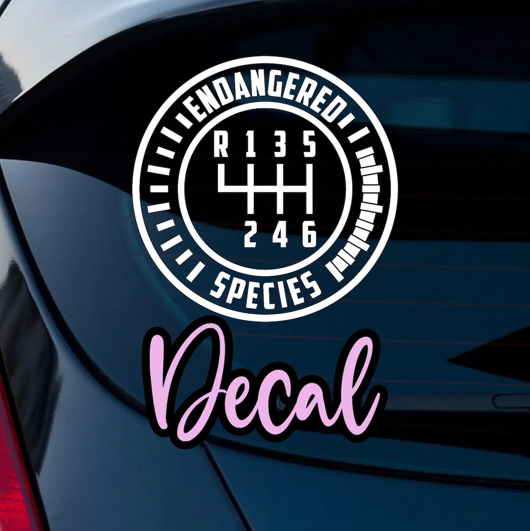 Endangered Species 6 Speed Decal Manual Shift Window Decal Car Decal ...