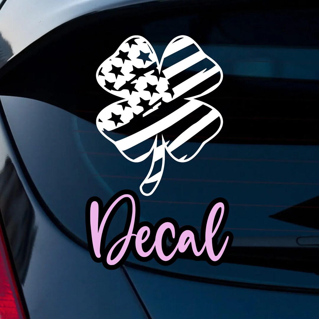 American Flag Clover 002 Decal Shamrock Flag Decal Lucky American Flag ...