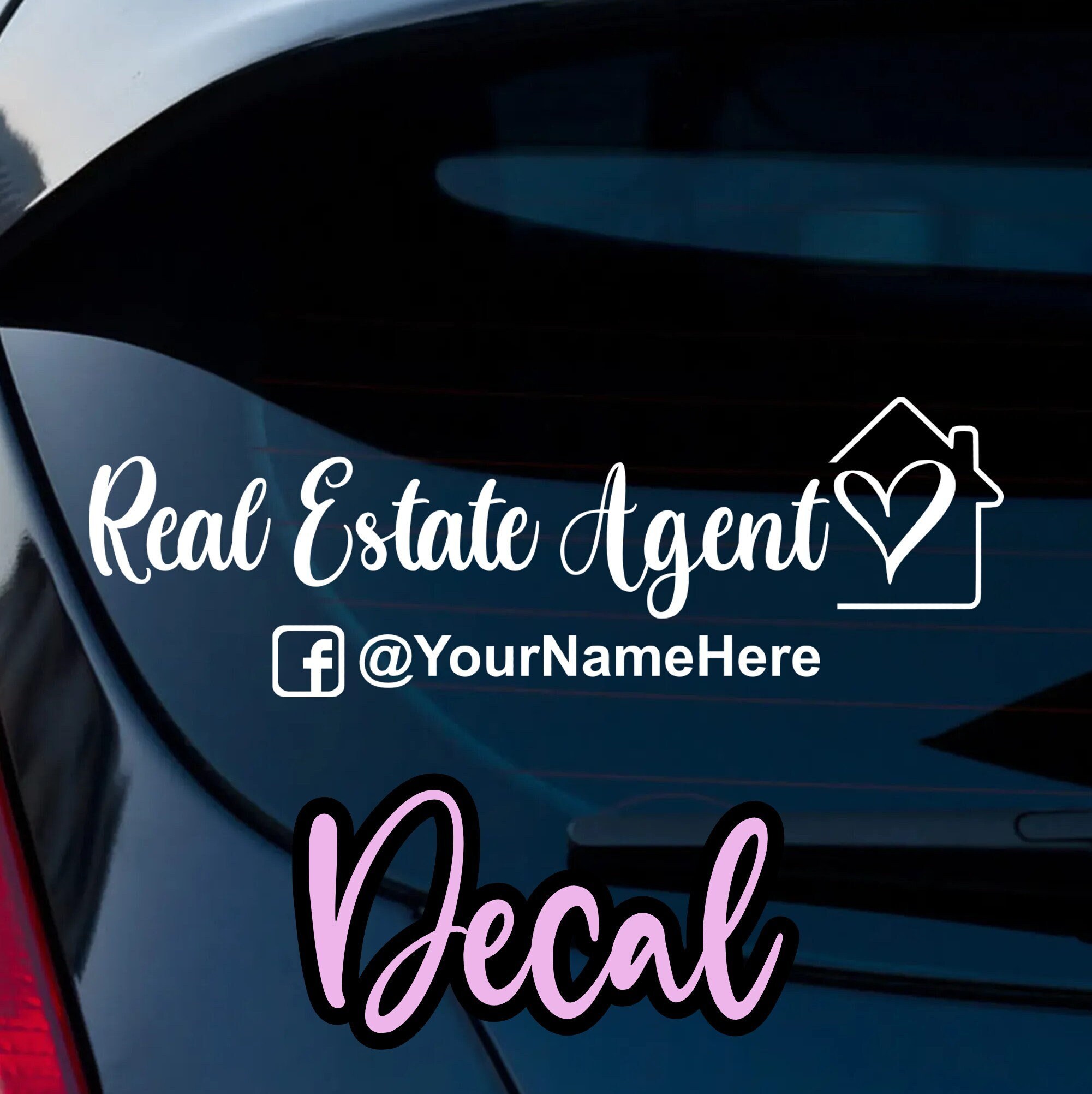 Real Estate Agent Decal Personalized Window Decal Marketing Sticker ...