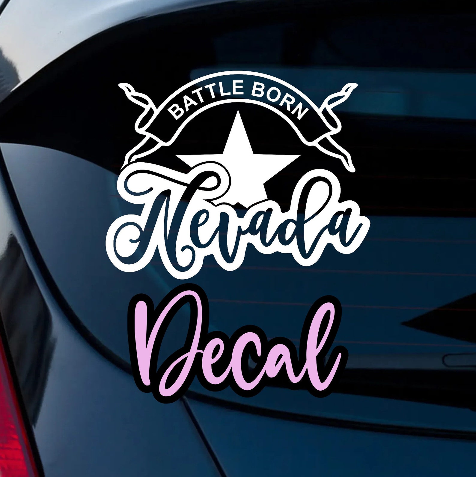 Nevada Battle Born 001 Decal NV Battle Born Decal Distressed American ...