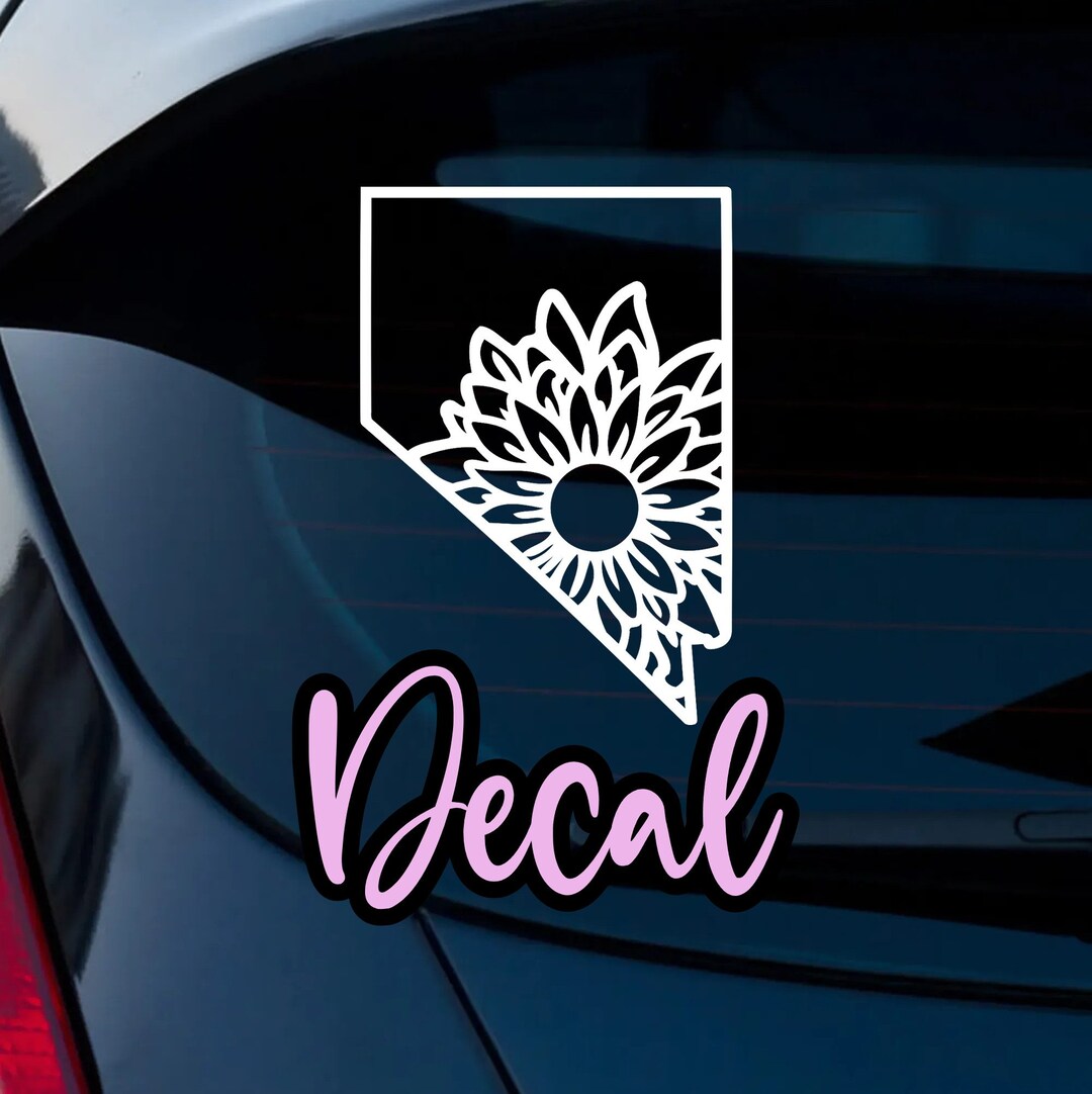 Nevada Flower 001 Decal NV Flower Floral Decal Nevada Home Decal Laptop ...