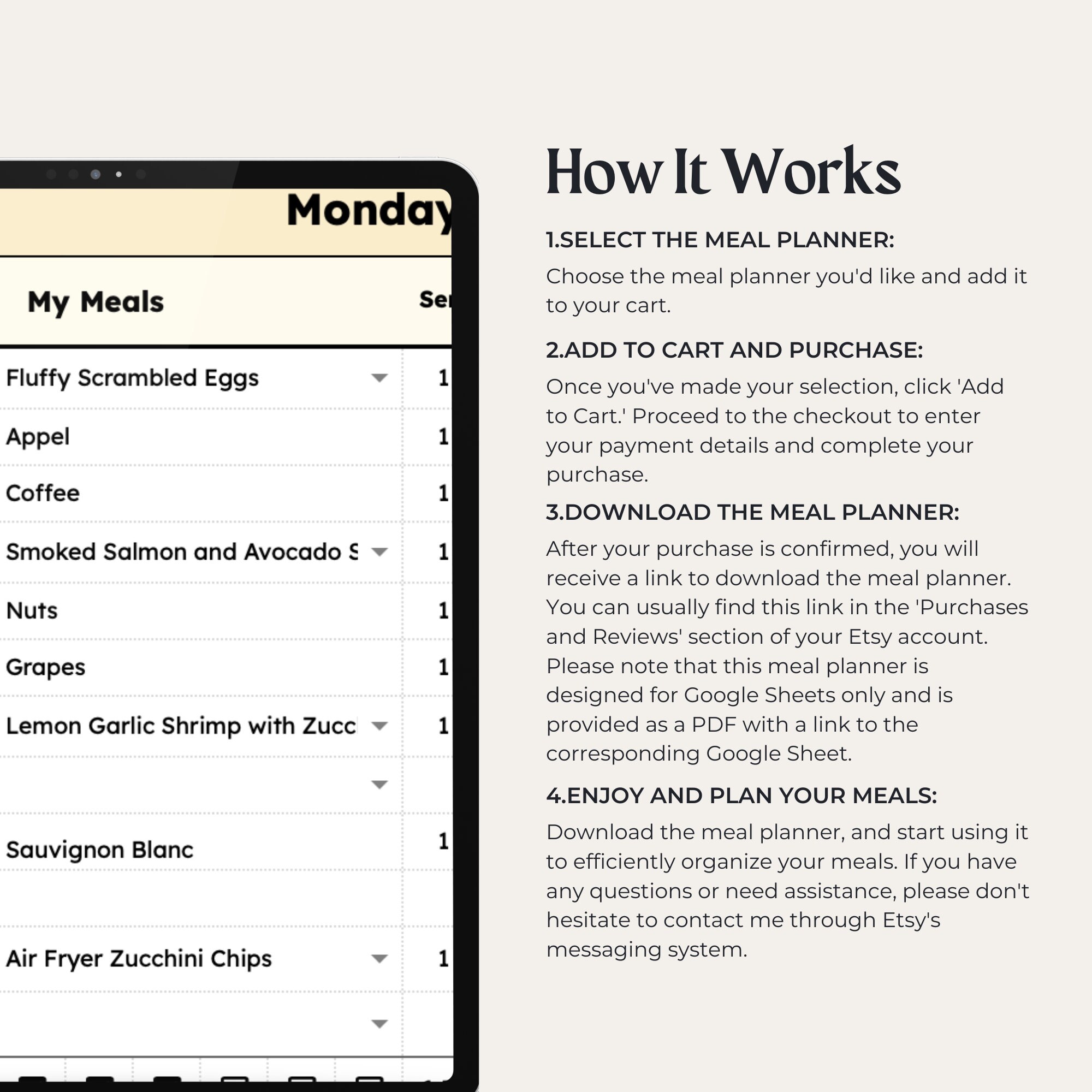 Automated Grocery List Meal Planner: Family-friendly Google Sheets ...