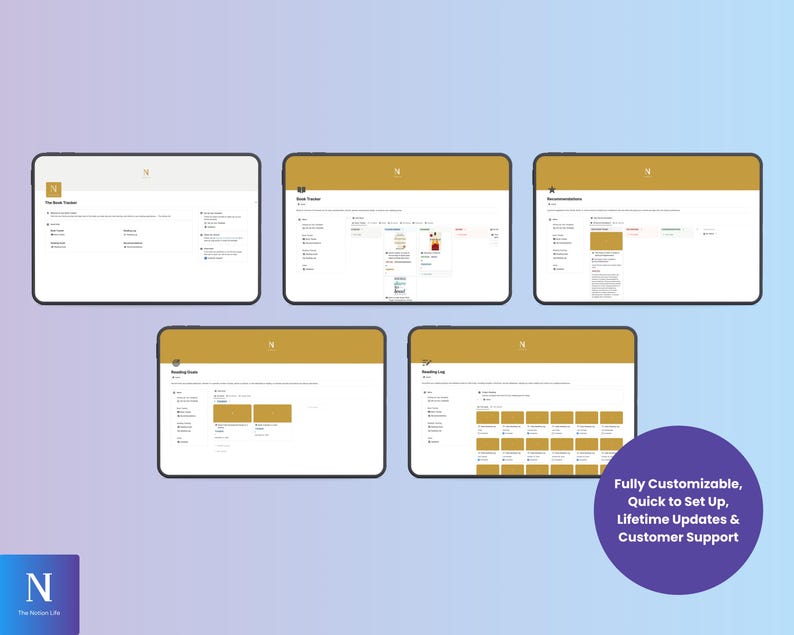Book Tracker Notion Template | Log Books, Set Reading Goals, Organize ...