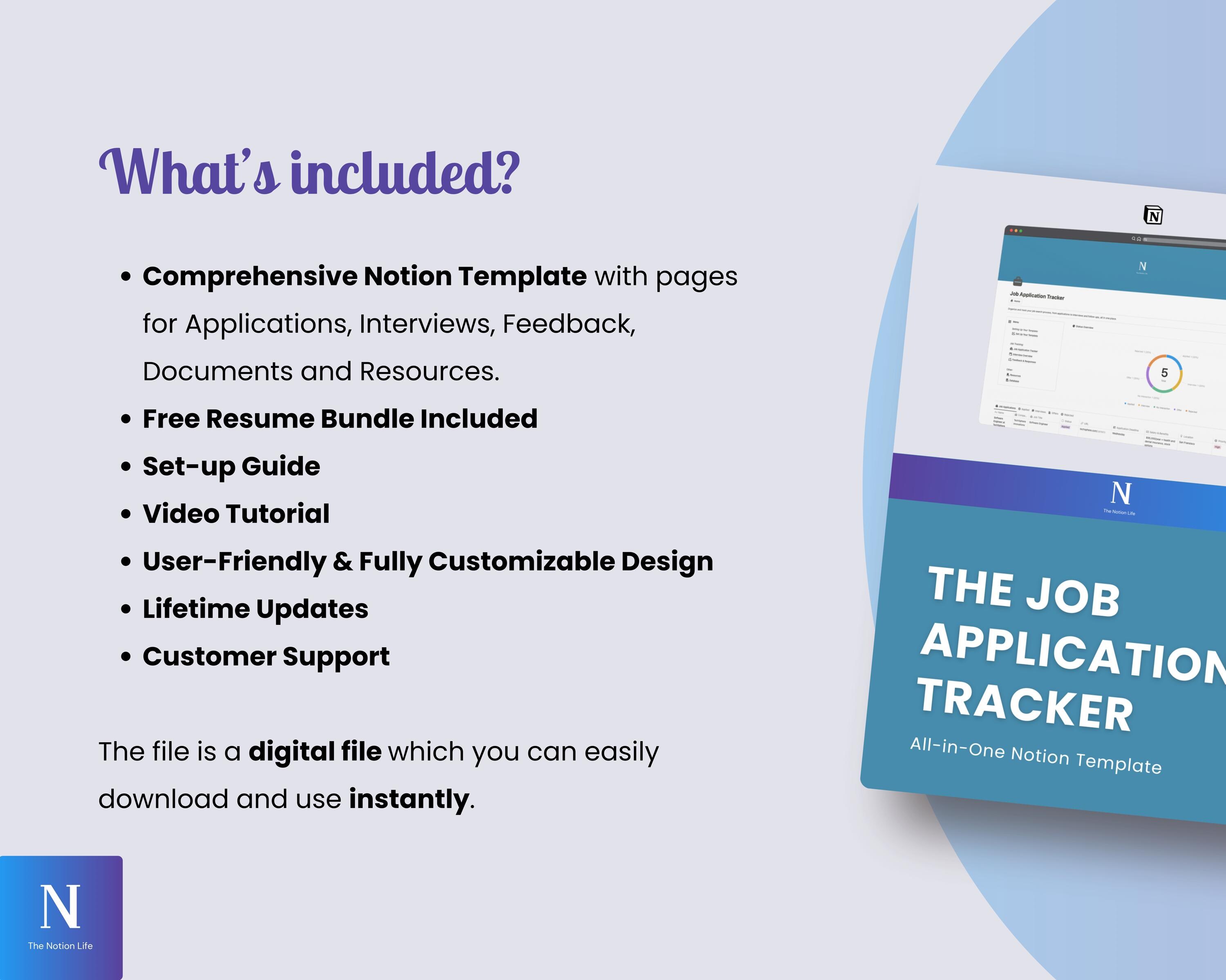 Job Application Tracker Notion Template | Manage Applications, Track ...