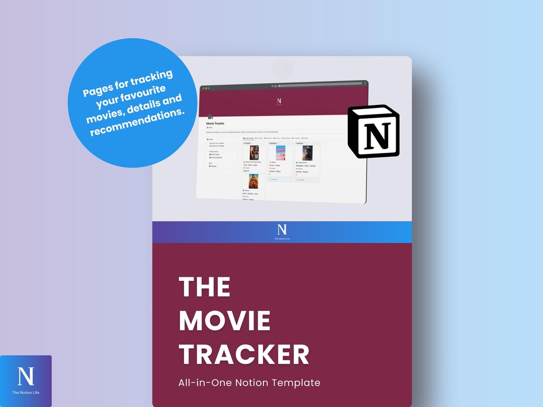 Movie Tracker Notion Template | Track Movies, Rate Films, Organize ...