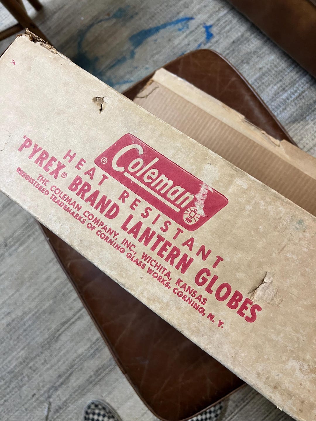 Original Coleman Lantern Globes Pyrex Arch Red Logo Lot of 6 New in Box ...