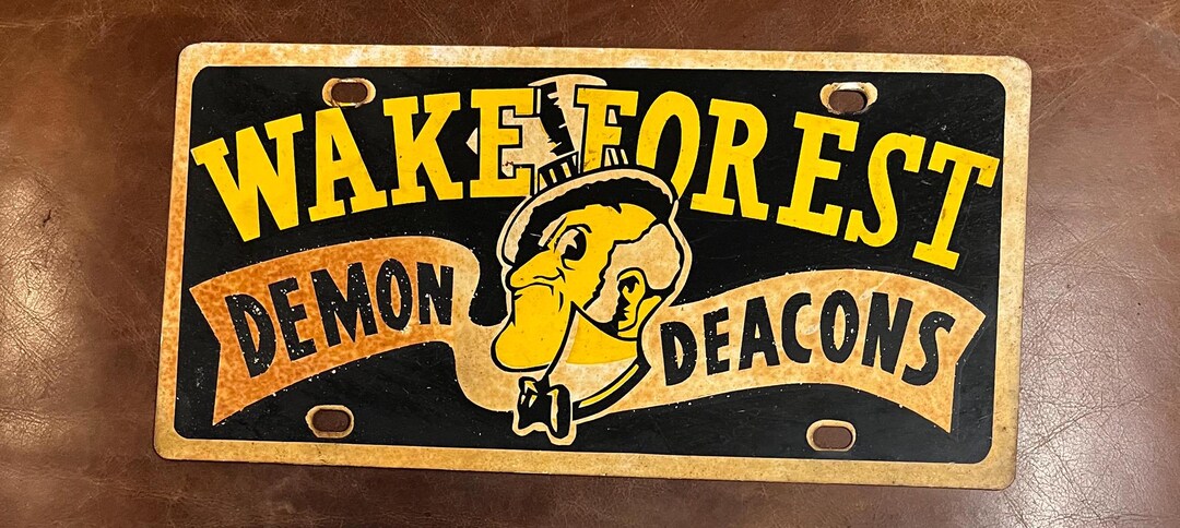Vintage Wake Forest University Demon Deacons Metal Booster License ...