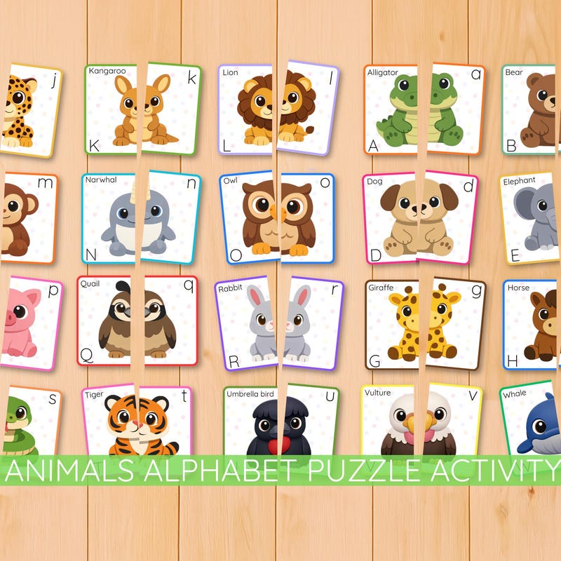 Alphabet Animal Puzzle - Etsy