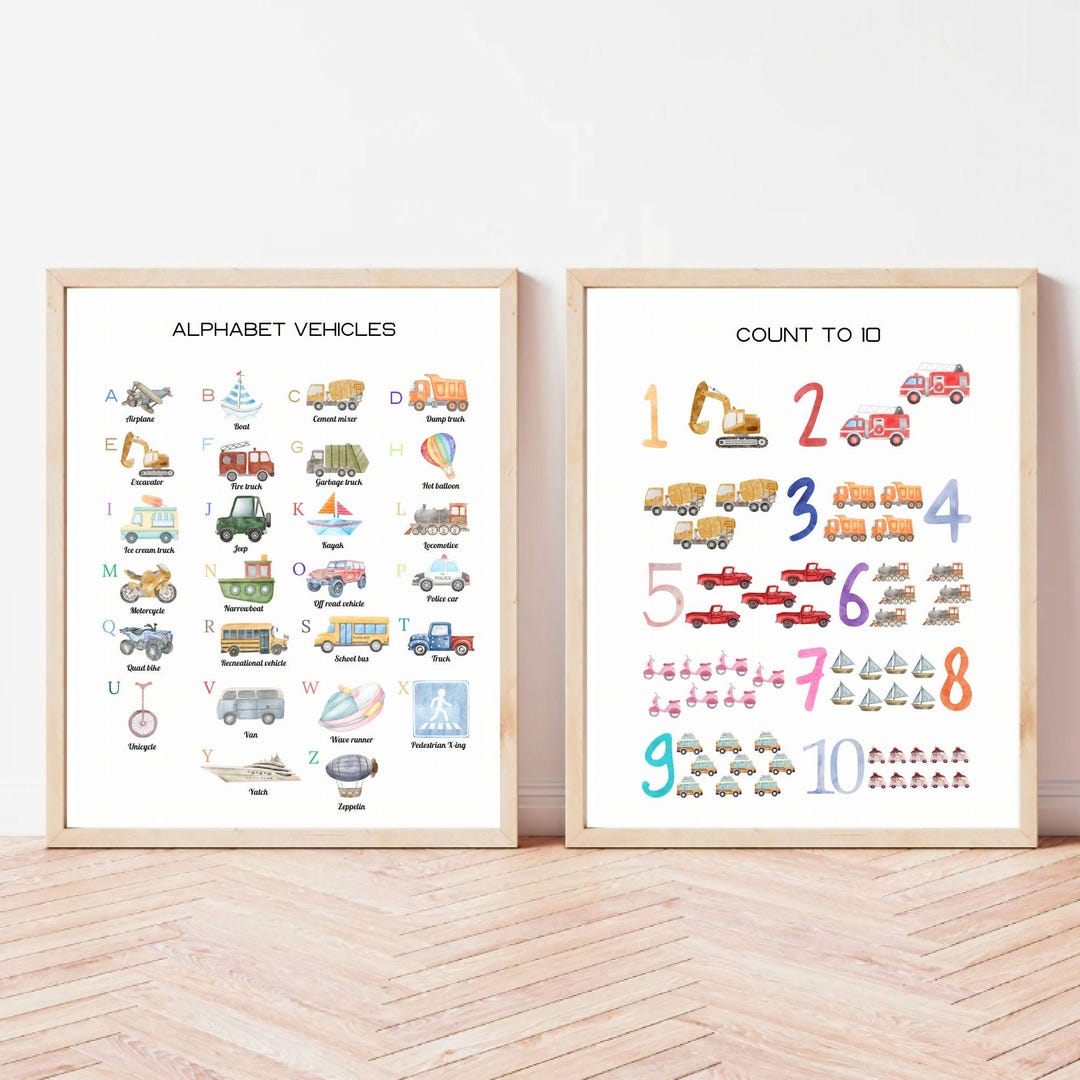 Buy Transportation Alphabet Poster, Printable Vehicle ABC Print ...