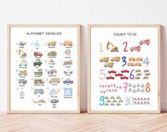 Transportation Alphabet Poster, Printable Vehicle ABC Print ...