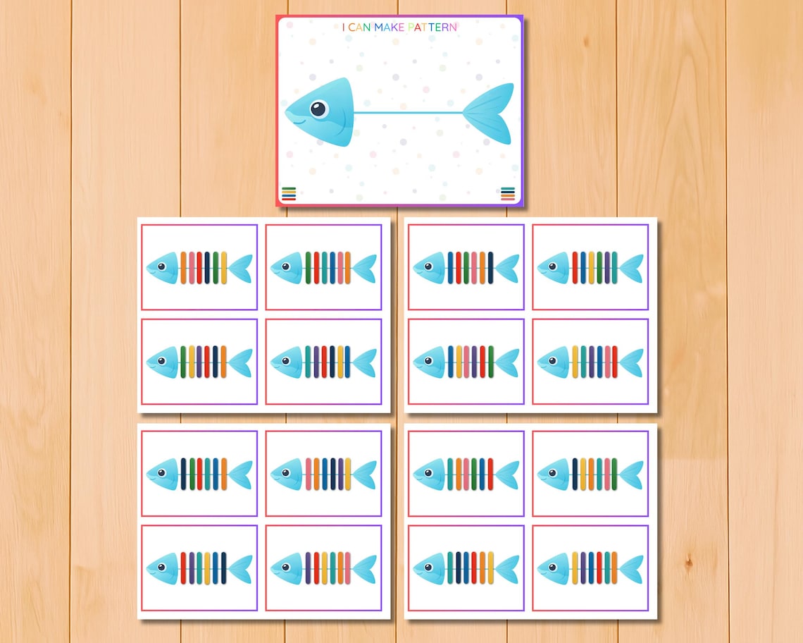 Popsicle Stick Color Sorting Cards, Fine Motor Skills, Preschool ...
