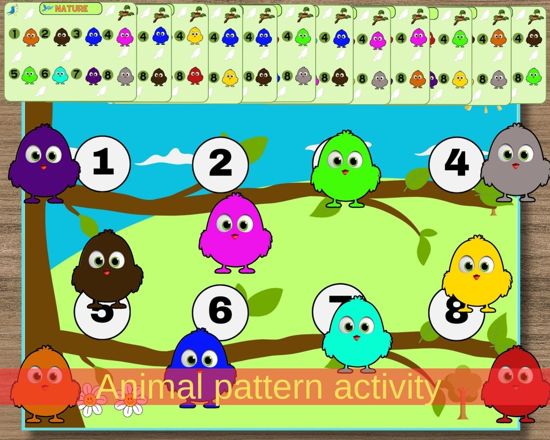 Bird Pattern Activity for Toddlers, Colors Matching and Fine Motor ...