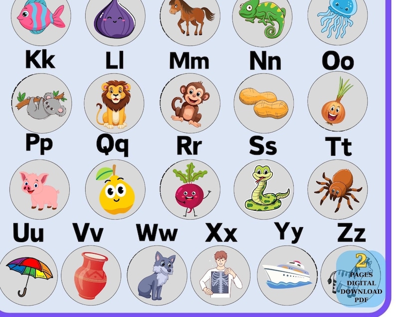 Beginning Sound Worksheet, Phonics Activity , Alphabet Game, Alphabet ...