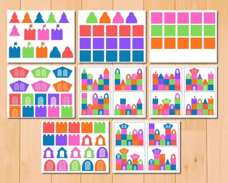 Castle Building Activity Cards for Kids, Printable Castle Puzzle Game ...