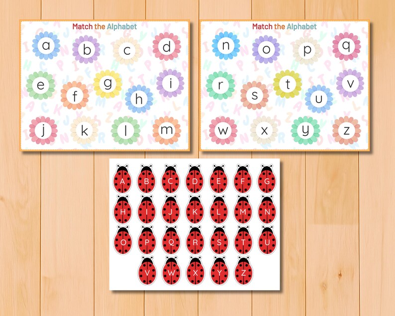 Ladybug and Flower Alphabet Game, Uppercase Lowercase Match, Preschool ...