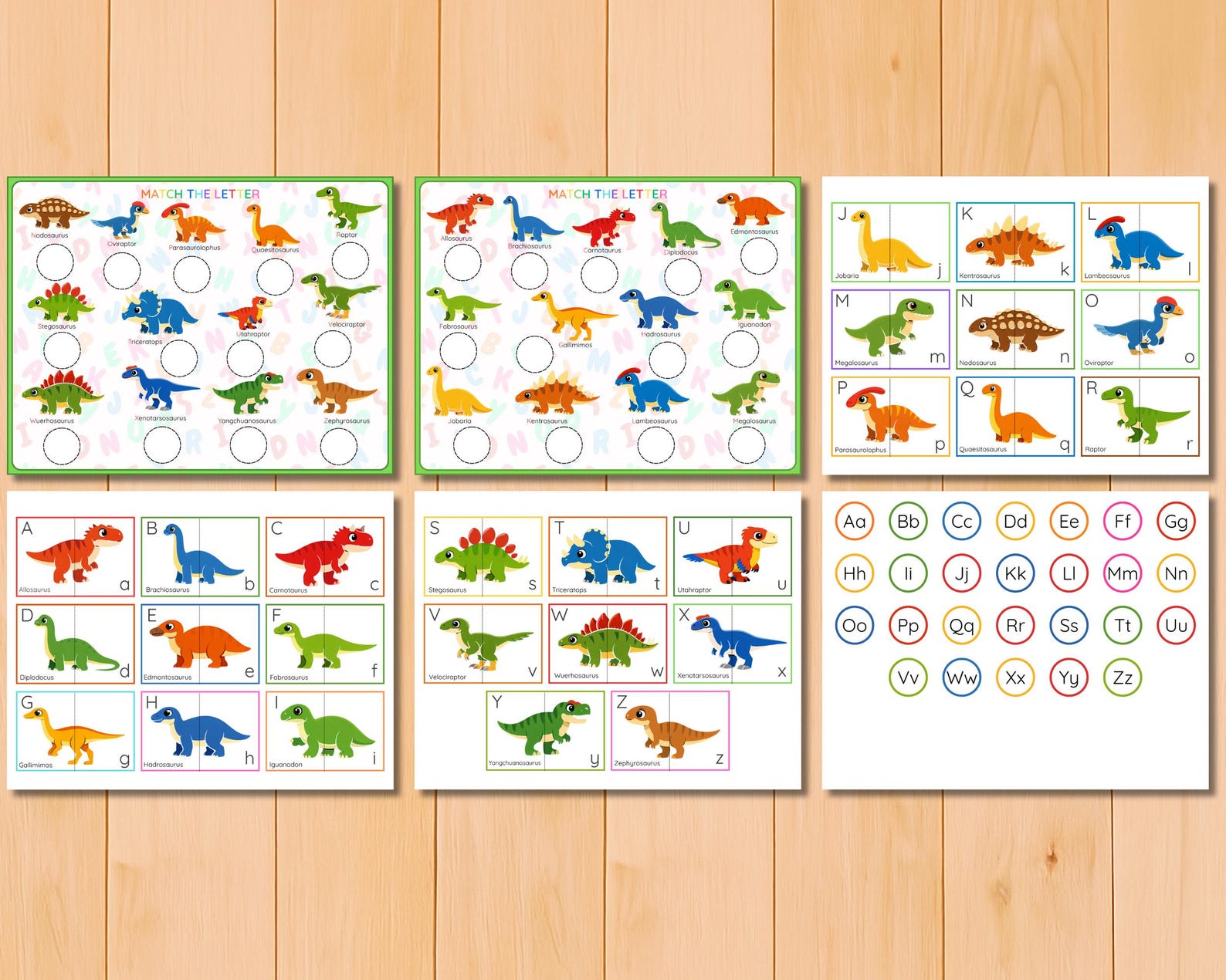 Dinosaur Alphabet and Letter Recognition Puzzle Activity, Uppercase ...