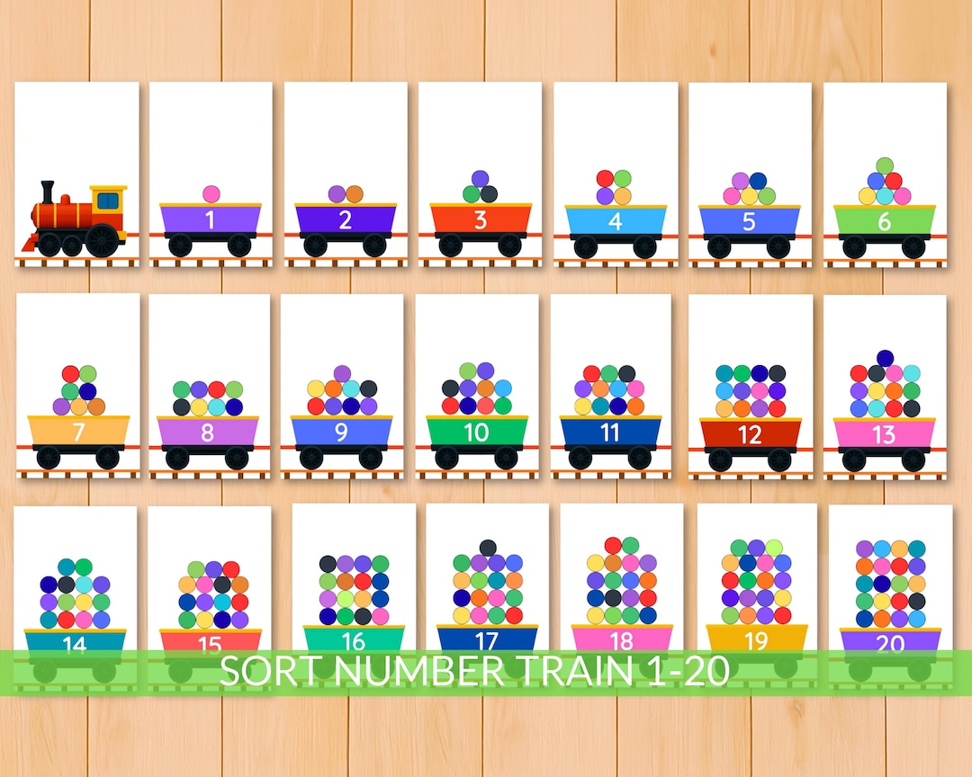 Train Theme Counting Activity, Count to 1-20, Sorting Number, Math ...