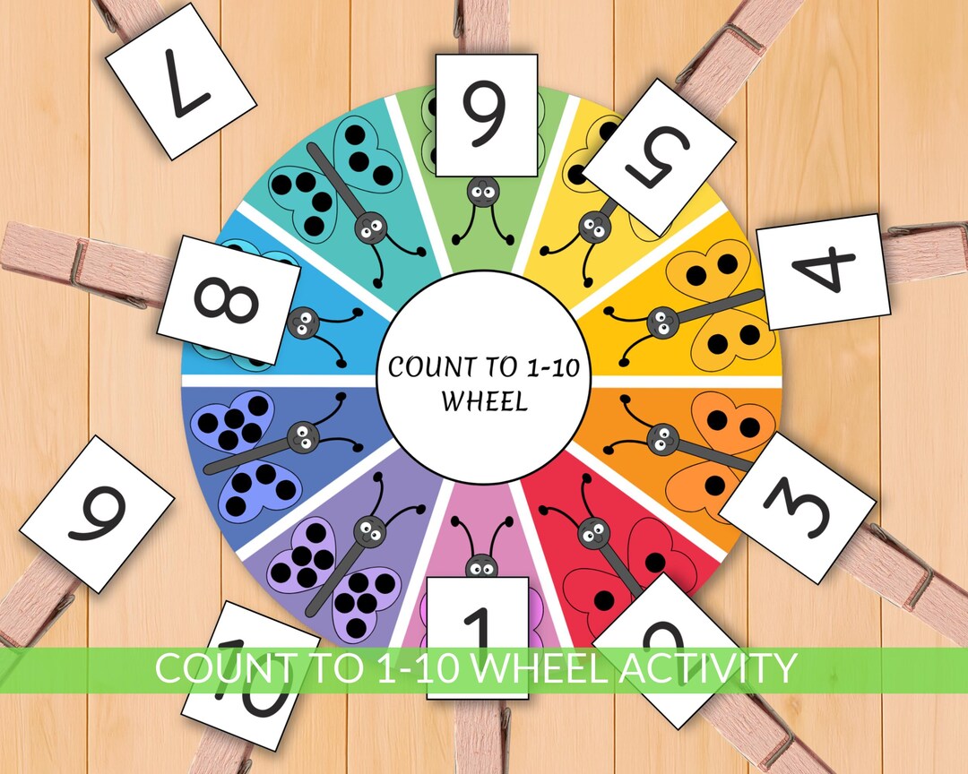 Butterfly Counting Wheel 1 10 Clip Cards Number Match, Preschool Math ...