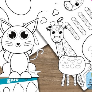 Cutting Scissors With Animals for Preschool and Kindergarten Printable ...