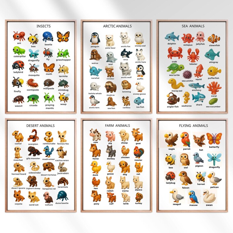 3D Animal Classification Posters for Kids – Toy-style Educational ...