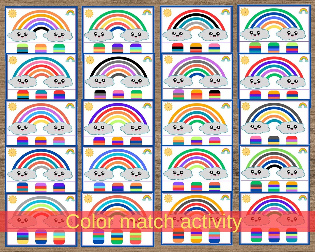 Rainbow Color Matching Activity, Fine Motor Skills, Homeschool ...