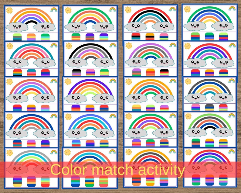 Rainbow Color Matching Activity, Fine Motor Skills, Homeschool ...