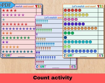 Printable Worksheets Numbers, Iq-cards, Busy Book, Counting, Preschool ...