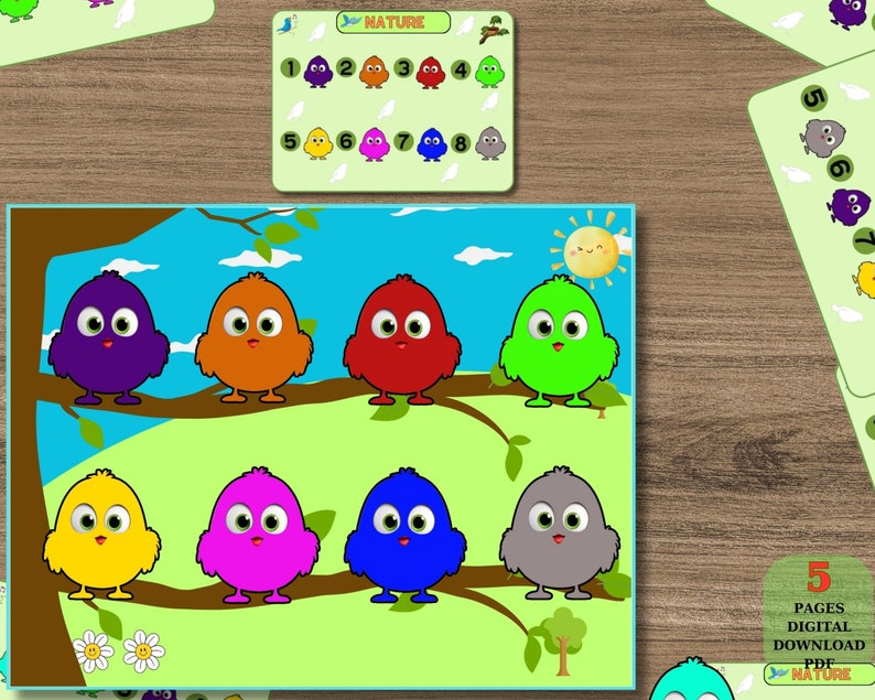 Bird Pattern Activity for Toddlers, Colors Matching and Fine Motor ...