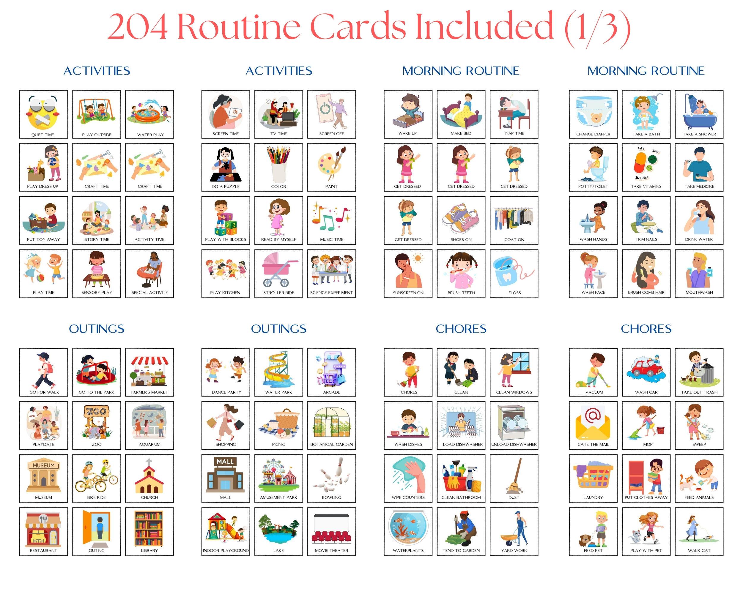 Daily Routine Cards Editable Routine Chart for Toddlers Daily Rhythm ...