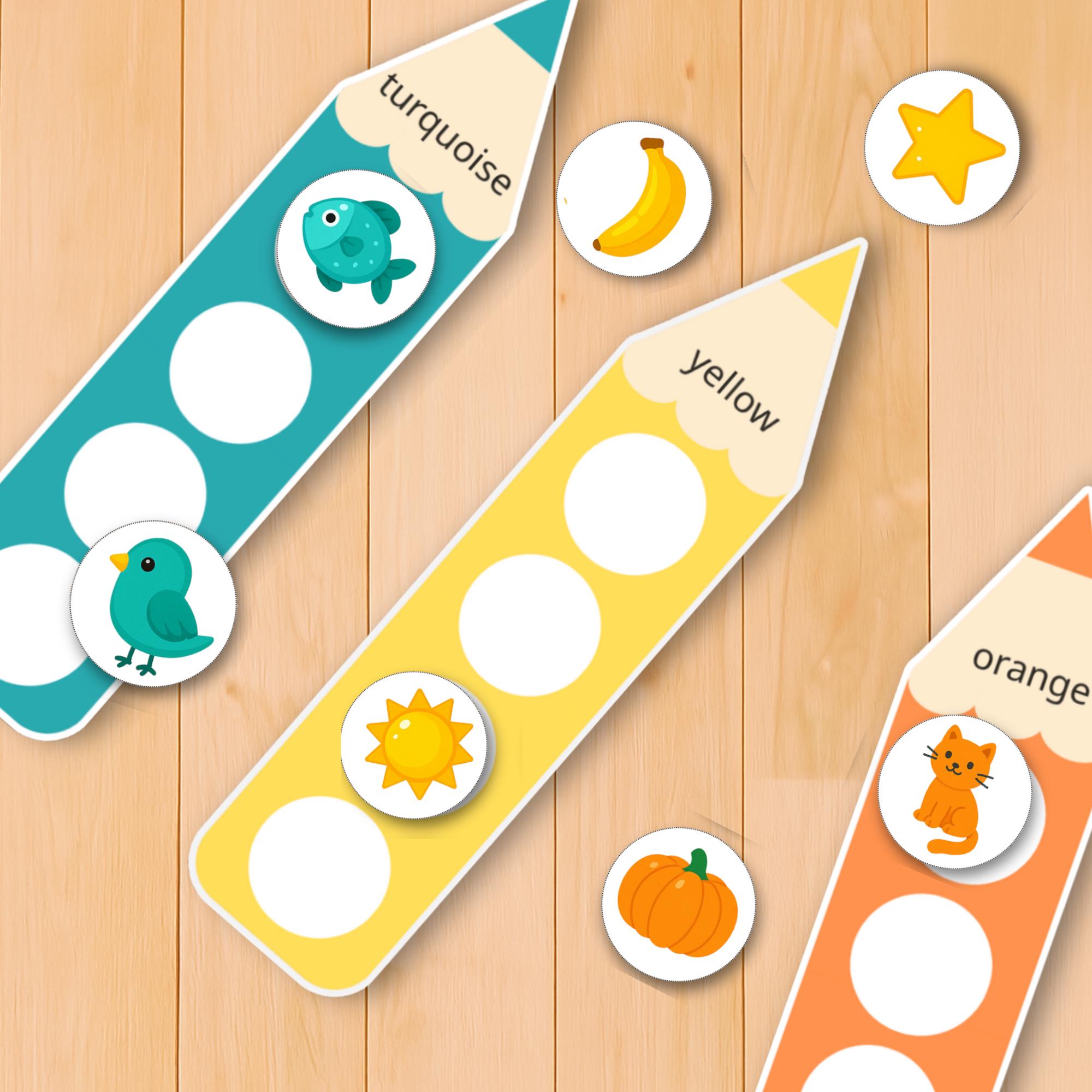 Color Sorting Activity With Pencil Templates. Preschool Cirruculum ...